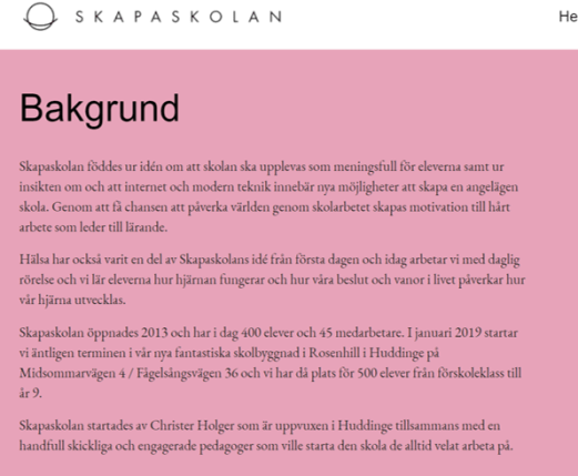 Vilka elever får chansen att skapa på skapaskolan i Huddinge? – rektor ...